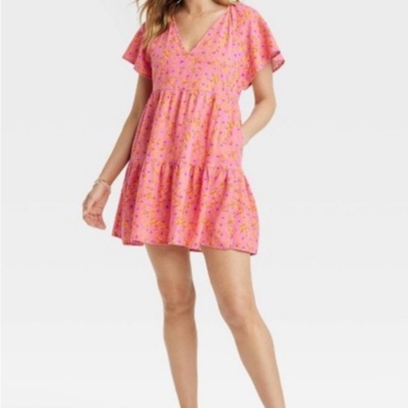 Universal Thread | Dresses | Universal Thread Pink Tiered Ruffled ...